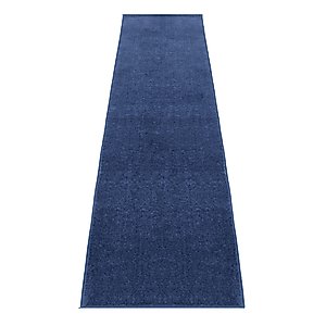Event Carpet Aisle Runner - Quality Plush Pile Rug with Backing, Binding in Various Sizes (3 X 35 ft, Dark Blue)