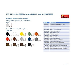 MiniArt MIN38056 1:35-US 1,5t 4x4 G506 Flatbed Truck, Molded Color