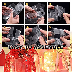 Tanstic 30Pcs Plastic Clear Favor Boxes for Gifts, 3 Sizes Clear Gift Boxes Transparent Cube Boxes Candy Gift Box Plastic Gift Boxes for Dessert Candy (2.3x2.3x2.3 inch, 3.1x3.1x3.1 inch, 4x4x4 inch)
