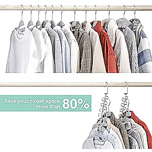 Yahluer 4 Pack Magic Hangers - Metal Hanger 12 Slots - Smart Wardrobe Closet Space Savings Organizer for Pants Trousers Jeans Skirts Tank Top Cami Bra Pajamas Strappy Dress Bathing Suit