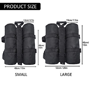 Extra Large Canopy Weight Bags(320 lbs) Set of 4, Heavy Duty Leg Gazebo Extra Large Weights Sand Bags for Pop up Canopy Tent, Instant Outdoor Sun Shelter, Patio Umbrella