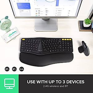 DeLUX Wireless Ergo Keyboard Mouse Combo GM902Pro and M618XSD