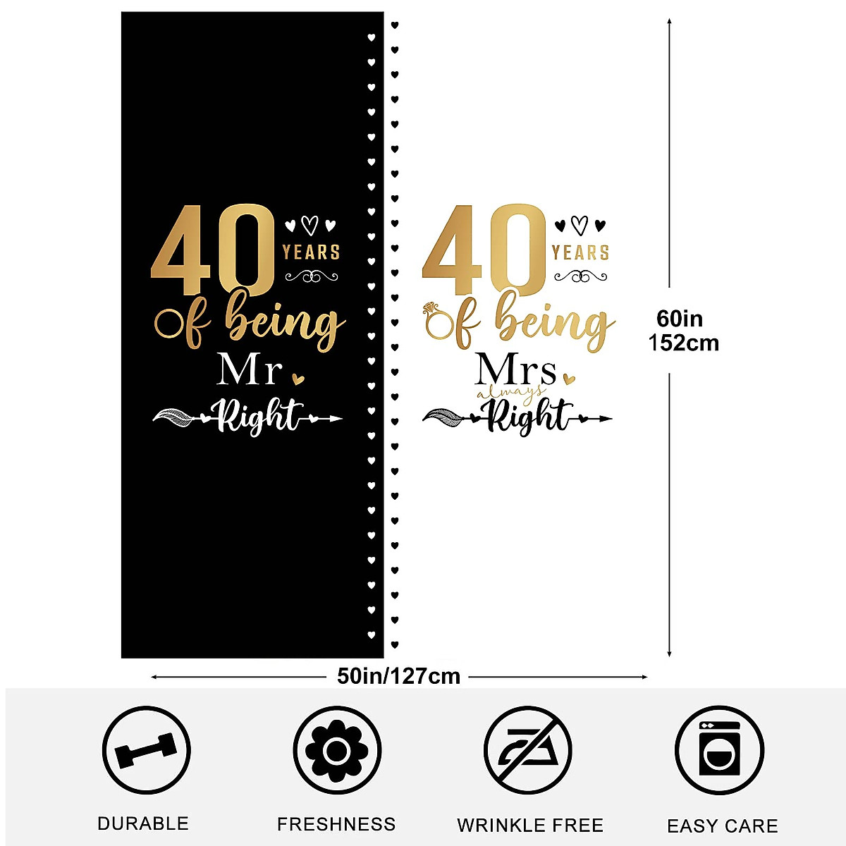 50th Wedding Anniversary for Couples Golden 50th Anniversary for Parents 50 Years of Being Mr. Right Mrs. Always Right Gift Wedding Anniversary Blanket Gifts for Husband Wife Parents Grandparents