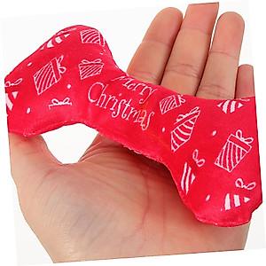 BESPORTBLE Christmas Dog Toy Christmas Dog Squeaky Toys Stuffed Colllar Shaped Dog Toys Squeaky Pet Toy Bite Toy for Pet Dog Dental Chew Toys Interactive Dogs Toy Bone Chewing Toy Red Plush