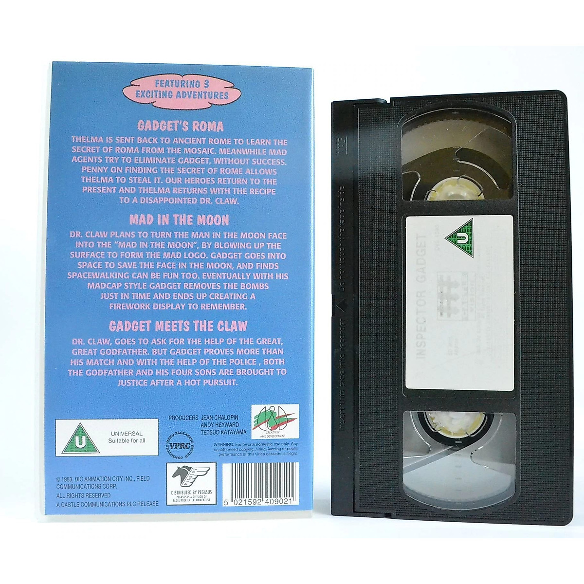 Inspector Gadget - 3 exciting adventures: Gadget's Roma, Mad in the Moon & Gadget Meets the Claw [VHS]