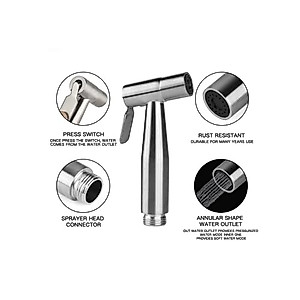 Handheld Bidet Sprayer for Toilet Portable Pet Shower Toilet Water Sprayer Seat Bidet Attachment Bathroom Stainless Steel Spray for Personal Hygiene (Bidet Sprayer Head)
