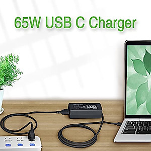 65W 45W Type C USB C Laptop Charger Compatible with Lenovo ThinkPad T480 T580 T480S X280 E580 Chromebook C330 S330 S340 100e 300e 500e Yoga C930 T590 A485 AC Adapter Power Supply