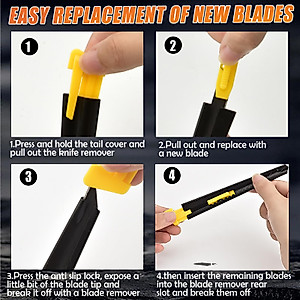 6 Pack Utility Knife Box Cutter Retractable, 9MM Snap-Off Exacto Knife Blades, Safety Box Opener Tool for Package Opener, Cutting Carboard, Craft Use, Razor Knife