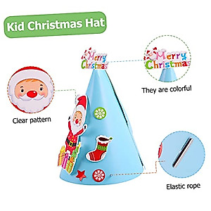 Gadpiparty 6pcs Cartoon Paper Christmas Hat Kid Gifts Stocking Stuffers Ebt Childrens Santa Hats Christmas Party Supplies Kids Christmas Hat Party Celebration Hat Paper Christmas Hat Cartoon
