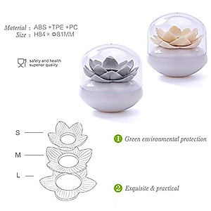 Dofover 2 Pack Creative Lotus Cotton Swab Holder Q-Tips Toothpicks Holder Table Decorate Cotton Bud Storage Box Organizer