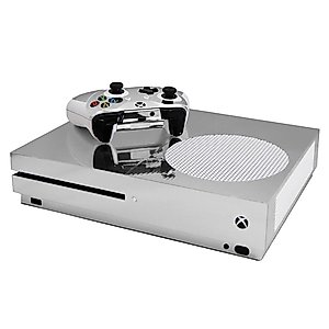 Silver Chrome Mirror - Vinyl Decal Mod Skin Kit by System Skins - Compatible with Microsoft Xbox One Slim (XB1 Slim)