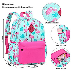 Flamingo Kids Backpack Toddler Backpack for Little Girls, Mimfutu Preschool Backpack Kindergarten Backpacks with Chest Strap