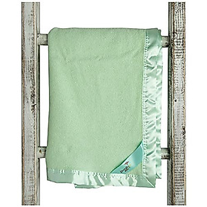 Bamboo Rayon Soft Light Green Toddler Security Blanket - Lime Green Baby Blanket with Satin Edging - Perfect for Naps, Car Carrier, Stroller Rides and Travel - 34 x 47 inches - Newborn Baby Blankie