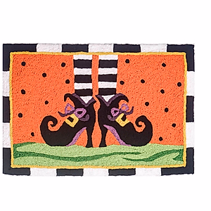 Bewitching Shoes Halloween Machine Washable 20" x 30" Jellybean Accent Rug