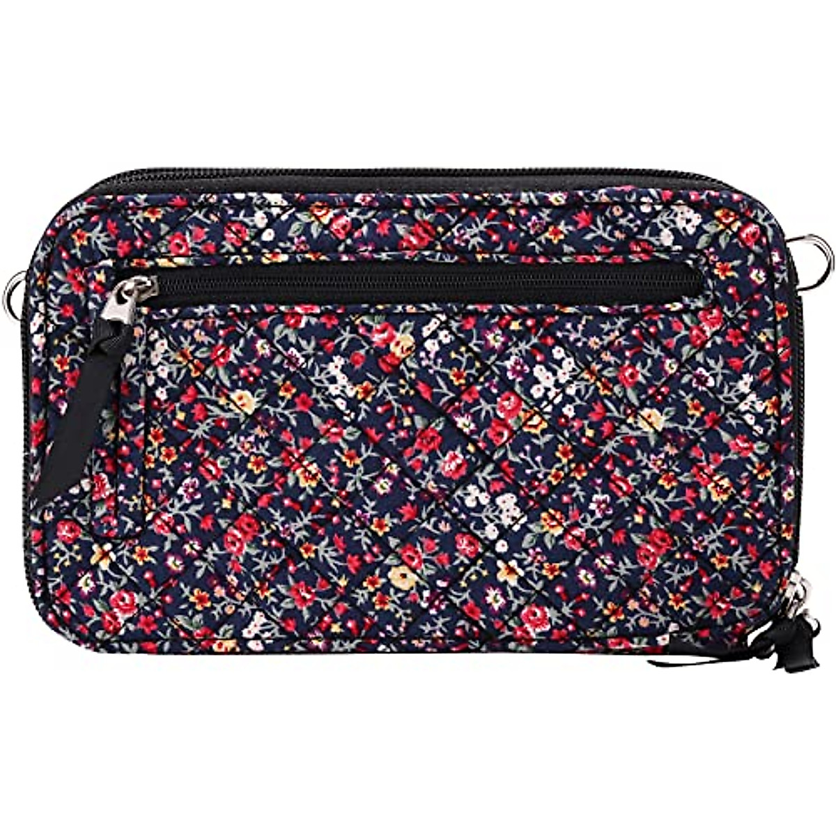 Brentano Cotton quilted double-zipper crossbody wallet purse and clutch (BABYSBREATH)