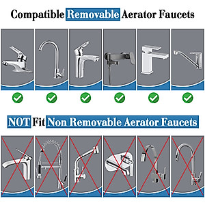 Dreyoo 2 Pcs Dishwasher Faucet Adapter, Dishwasher Snap Adapter Connection 15/16-27Male or 55/64-27Famale Chrome (With Filter)