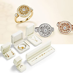 Oirlv Velvet Ring box Wedding Valentine's Day White Rings Gift Case