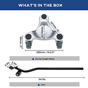 Nellyke Furniture Movers Dolly Furniture Movers with Wheels, Portable Moving Rollers Leg Dollies for Heavy Furniture, 3 Wheels Small Flat Dolly, 800 Lbs Capacity