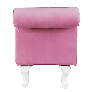 HomePop Youth Chaise Lounge, Pink Velvet
