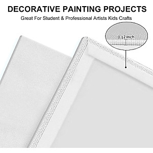 Canvas Panels 18x24 Inch 6-Pack, 10 oz Primed 100% Cotton Large Canvases for Painting, White Blank Flat Canvas Boards for Oil Acrylics Watercolor & Tempera Paints