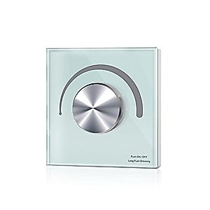 LAZIRO Led String Dimmer Wall Mount Manual Knob Panel Dimming Controller 12V-24V Dimmable 5050 3528 Single Color Strip Dim Switch (Color : T1-K Panel)