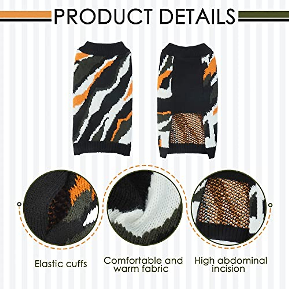 Yagamii Dog Sweater Warm Turtleneck Knitted Pet Sweaters Soft Knitwear Winter Dog Clothes Pullover Classic Coat Clod Weather Clothes for Small Medium Sized Thickened Dog Vest Costume