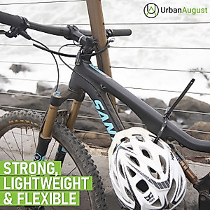 Urban August Adjustable Zip Tie Lock for Cabinet Refrigerator Bike Stroller Helmet Skateboard Luggage- Multi-Purpose Keyed French Door Lock - Stainless Steel Fridge Lock with Key - Black, 1 Pack