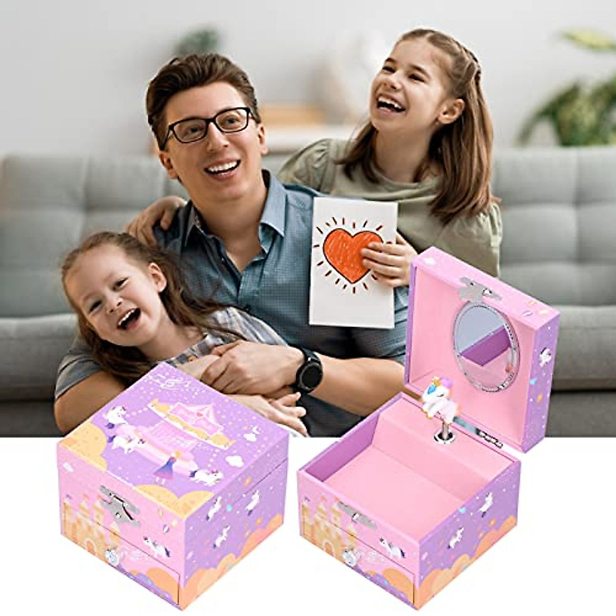 01 02 015 Music Box, Accompany Children Musical Box Bedroom Decoration Animal Shape for Birthday(Default)