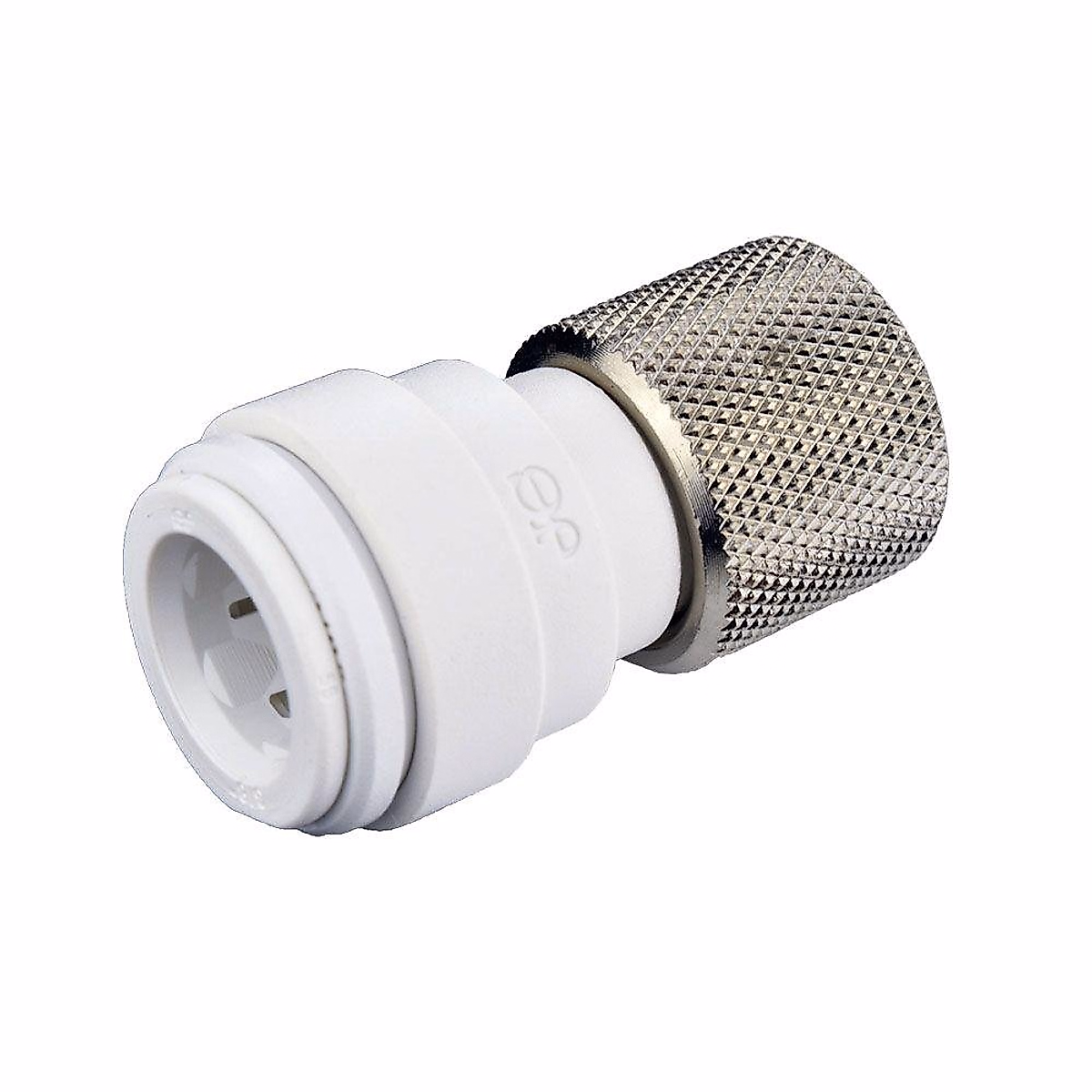 John Guest Speedfit 3/8 Inch Compression Female Connector, Push to Connect Plastic Plumbing Fitting, White, PSEI6012U9P