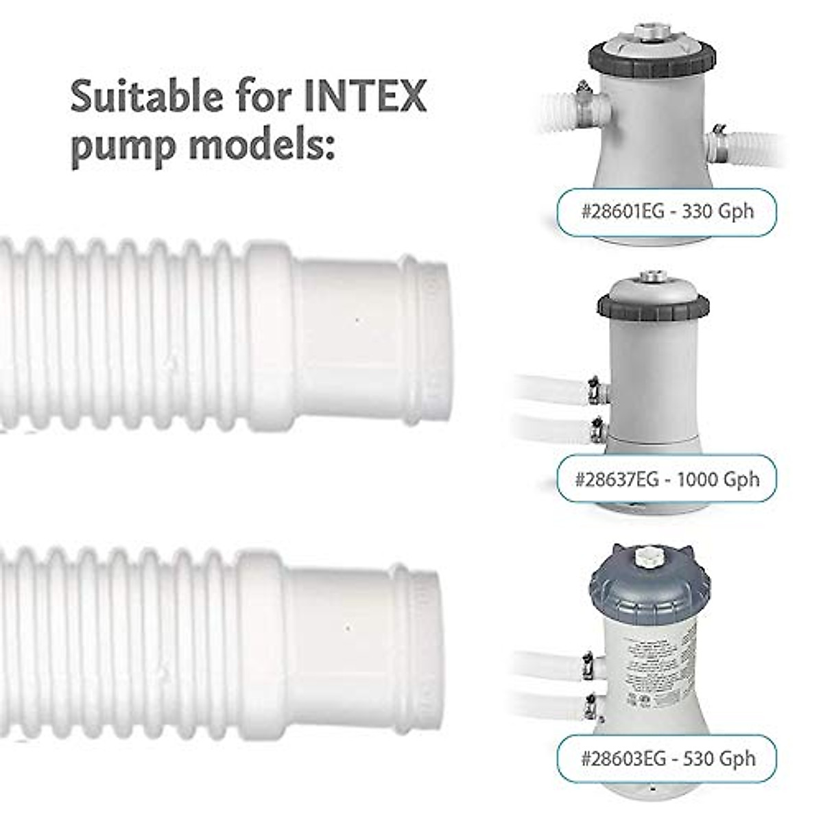 coersd Easy Set up Summer Swimming Pool Replacement Hose for Above Ground Pools, Swimming Pool Cleaner Hose Filter Pump Hose for Pump