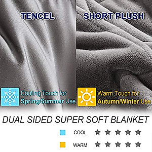OMYSTYLE King Size Weighted Blanket 20lbs(88 ft ftx104 ft ft, Double-Sided), Reversible Weighted Blanket with Warm Short Plush and Cool Tencel Fabric for All Season Use - Carry Bag Included