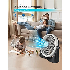BLACK+DECKER Floor Fan for Home, Garage, Bedroom, or Office, Cooling Fan for Floor with 3 Fan Settings, Quiet Floor Fan with Adjustable Tilt Angle and Sturdy Base