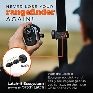 Frogger Golf Magnetic Rangefinder Holder for Golf Carts and Push Carts – Latch It Technology, Non Slip Straps, Adjustable Range Finder Mount Strap with Strong Magnets – Golf Course & Cart Accessories