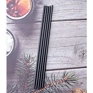 Sowaka 100 Pcs Plastic Straws Disposable Black Hot Drinking Coffee Stirrers for Chocolate Tea Cup Cocktail Party Supplies Favors Home Bar Water Cold Drink Accessories (7.87 inch/20 cm)