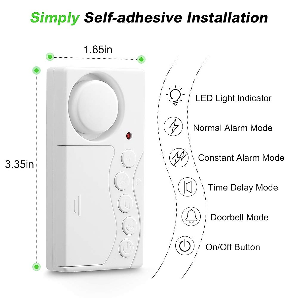 WSDCAM Freezer Door Alarm with Delay When Left Open, 3/15/30/60 Seconds Adjustable Delay Refrigerator Alarm Wireless Fridge Alarm Door Open Alarm Loud 108 dB