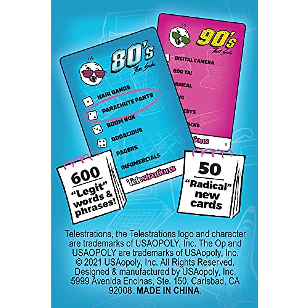 Telestrations 80s/90s Expansion Pack | Featuring 600 Totally Awesome Words, Phrases, and References | Great New Addition to Telestrations Party Game