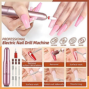 Morovan Acrylic Nail Kit With Everything - 24 Colors Glitter Acrylic Powder With Nail Drill Monomer Acrylic Nail Liquid Nail Kit Set Professional Acrylic With Everything DIY Supplies Nail Art Design