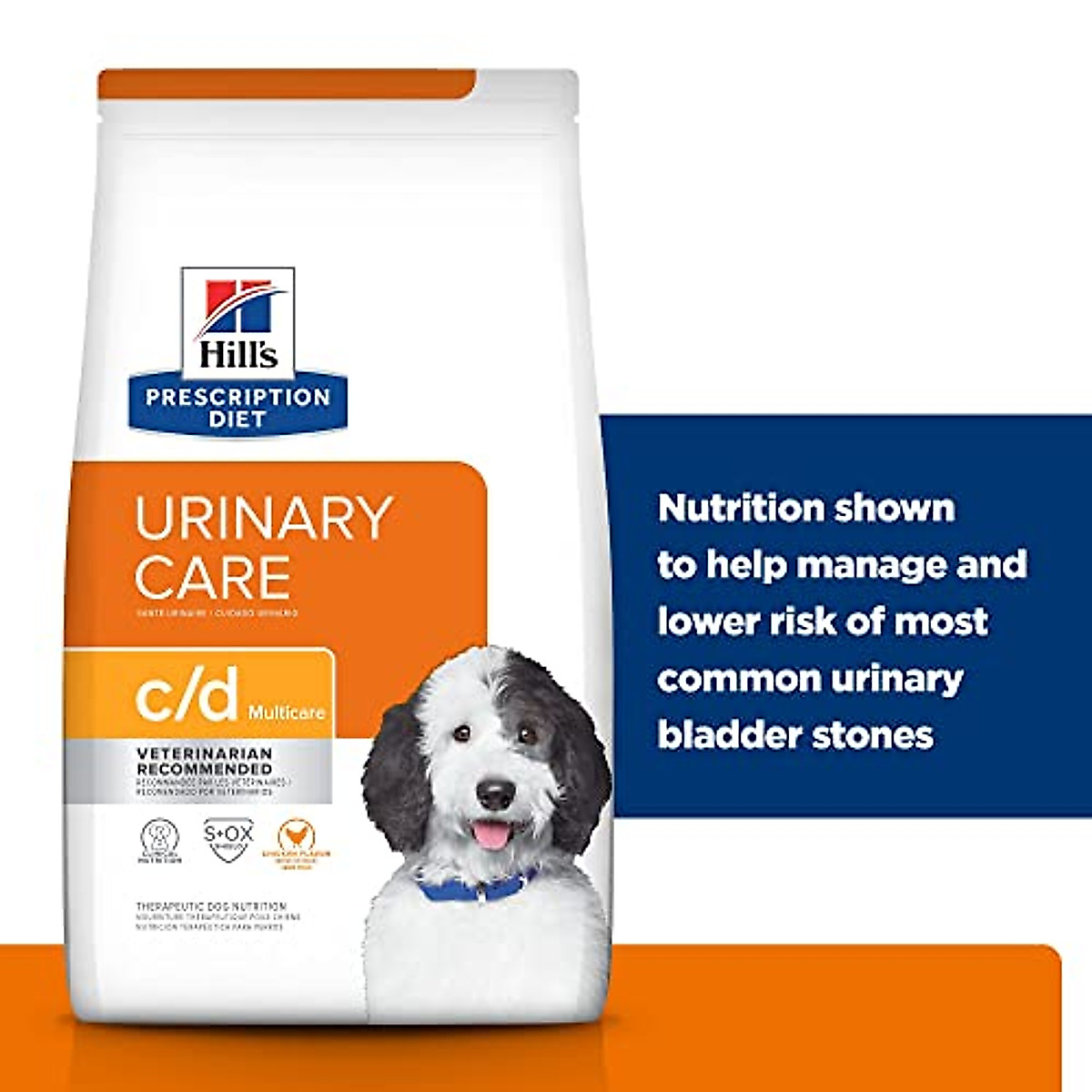 Hill's Prescription Diet c/d Multicare Urinary Care Chicken Flavor Dry Dog Food, Veterinary Diet, 8.5 lb. Bag