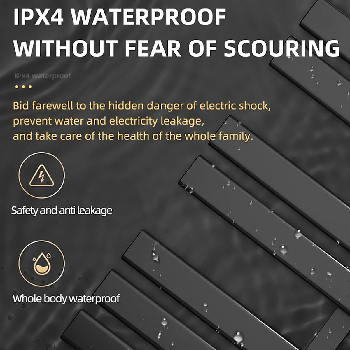 Electric Towel Rail, Bathroom Radiator, Wall Mounted Towel Warmer and Towel Dryer Made of Aluminium Alloy with Timer Temperature Control Anthracite, Black (Black) Beautiful Scenery