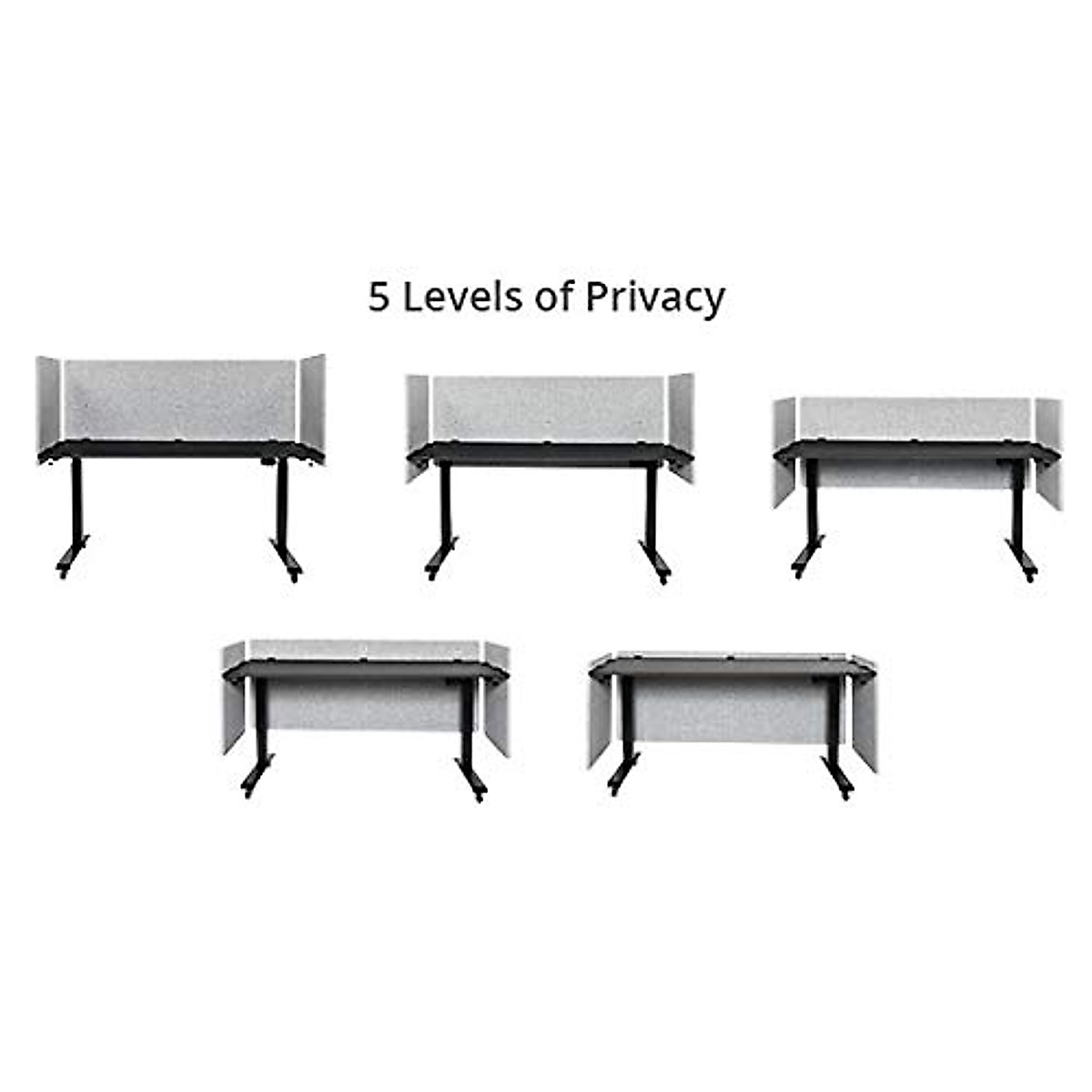 Stand Up Desk Store ReFocus Clamp-on Acoustic Desk Divider Privacy Panel That Reduces Noise and Visual Distractions (Ash Gray, 59" x 23.6, 23.6" x 23.6", & 23.6" x 23.6")