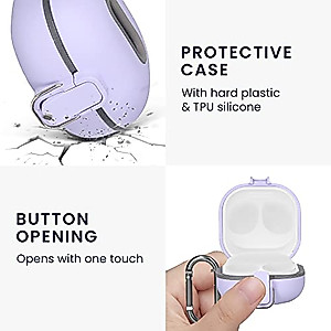 kwmobile Earphones Case Compatible with Samsung Buds 2 Pro/Buds 2 / Buds Live/Buds Pro - Protective Earbuds Headphones Cover - Lavender