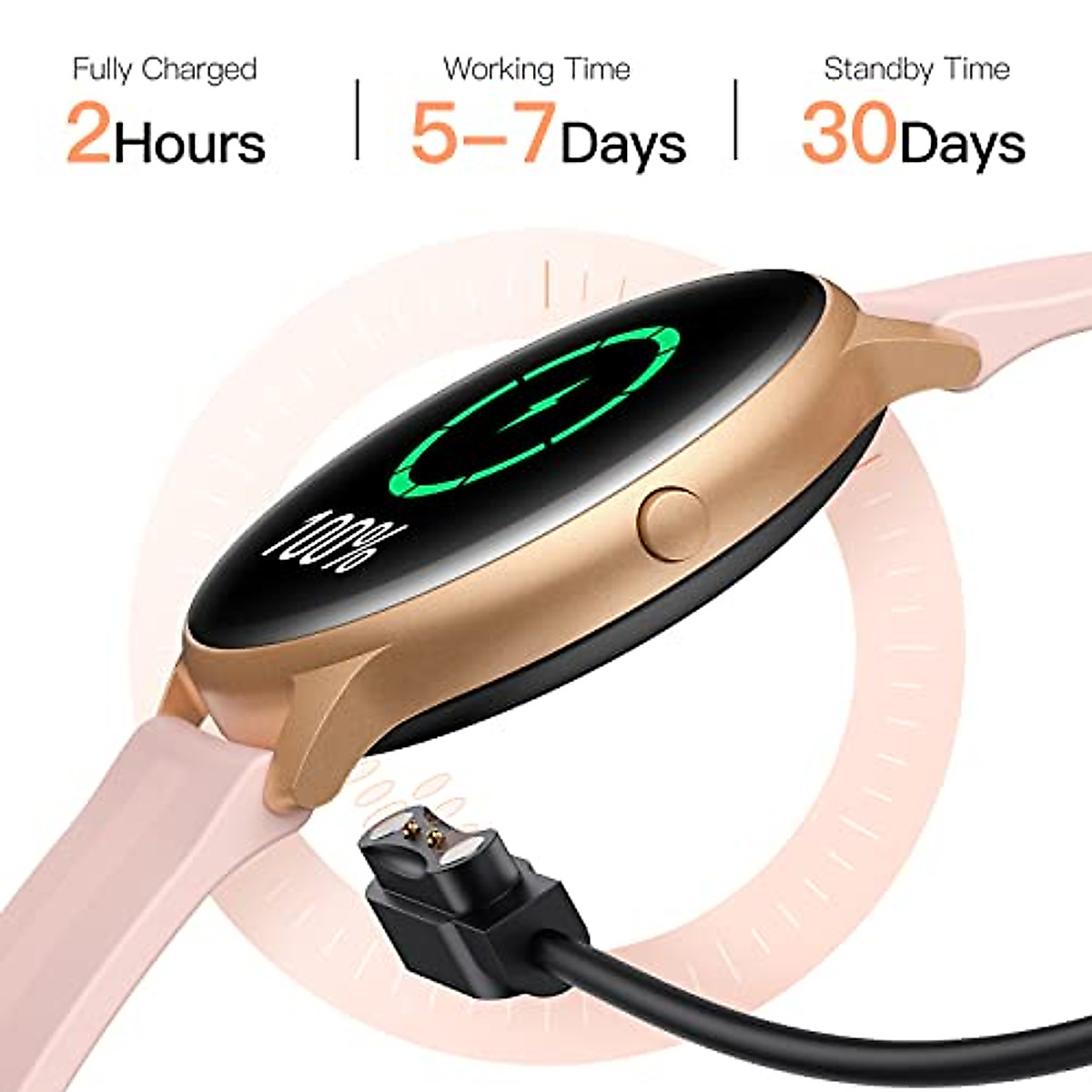 AGPTEK Smart Watches for Women, 5ATM Waterproof Swimming Smartwatch for iPhone Android Phones, Fitness Tracker Watch Support Heart Rate Monitor Pedometer Sleep Monitor, LW11 Pro