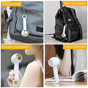 Cynrin Handheld Fan Portable, Personal Small Desktop Table Fan With Ring Buckle,Mini Hand Held Fan with USB Rechargeable Battery,Small Makeup Eyelash Fan for Women Girls Kids Outdoor