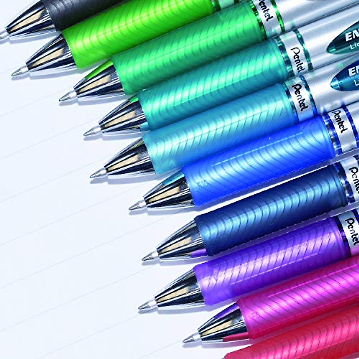 Pentel EnerGel Pearl Deluxe RTX Retractable Liquid Gel Pen, (0.7mm), Accent, Black Ink, Box of 12 (BL77PW-A)