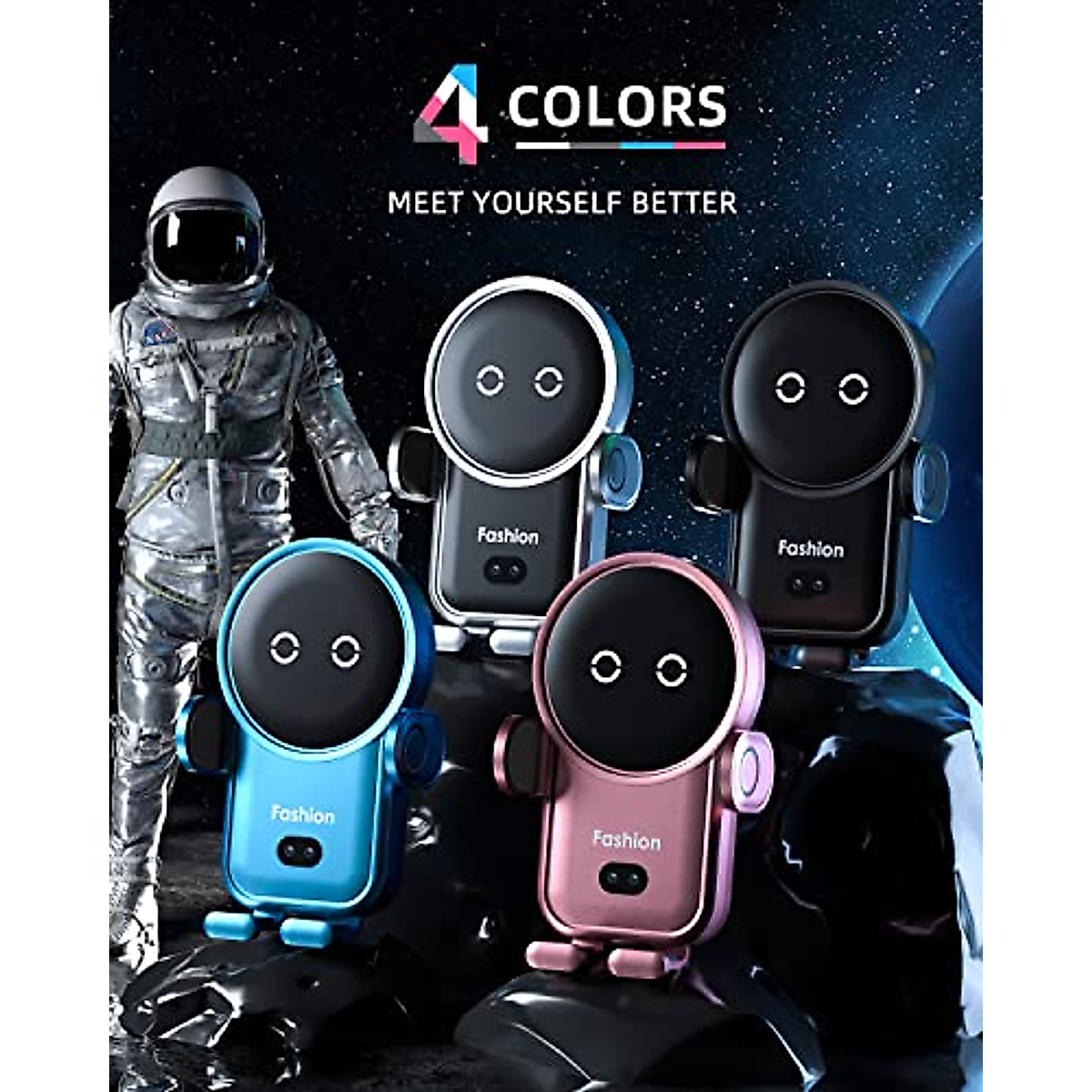 Wireless Car Charger iPhone with Vent Clip,15W Fast Charging Kharly Car Phone Charger Holder,Smart Sensor Auto-Clamping Fashion Phone Holder Mount for Car for iPhone 14 Pro/13 Samsung etc