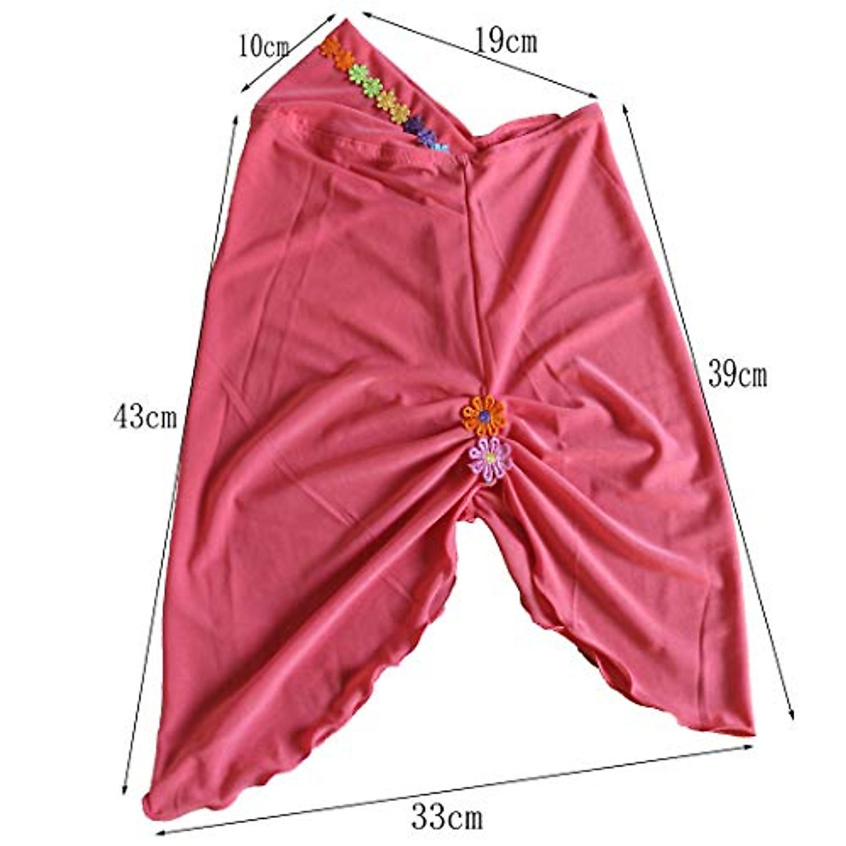 Cogongrass Muslim Hijab Islamic Arab Scarf Shawls with Beautiful Flowers for Girls Kids age 2-6