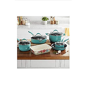 The Pioneer Woman Vintage Speckle 10 Piece Non-Stick Pre-Seasoned Cookware Set