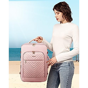 LOVEVOOK Large Laptop Backpack Women,Expandable 30-40L Travel Backpack,Carry On Backpack Flight Approved with Toiletry Bag,Waterproof Backpack Fit 17.3 Inch with USB Charging Port Shoes Compartment