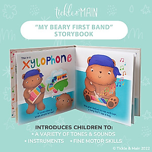 Tickle & Main My Beary First Band Musical Instruments Gift Set, Includes Storybook and Wooden Percussion Toys for Toddler Girls and Boys