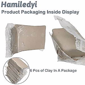 Hamiledyi 6.6LB Natural Air Dry Clay Self Hardening Pottery Clay Oven Bake Clay All Purpose Modeling Clay for Sculpting Ceramic DIY Art Class for 15+ Years Old (Light Gray)